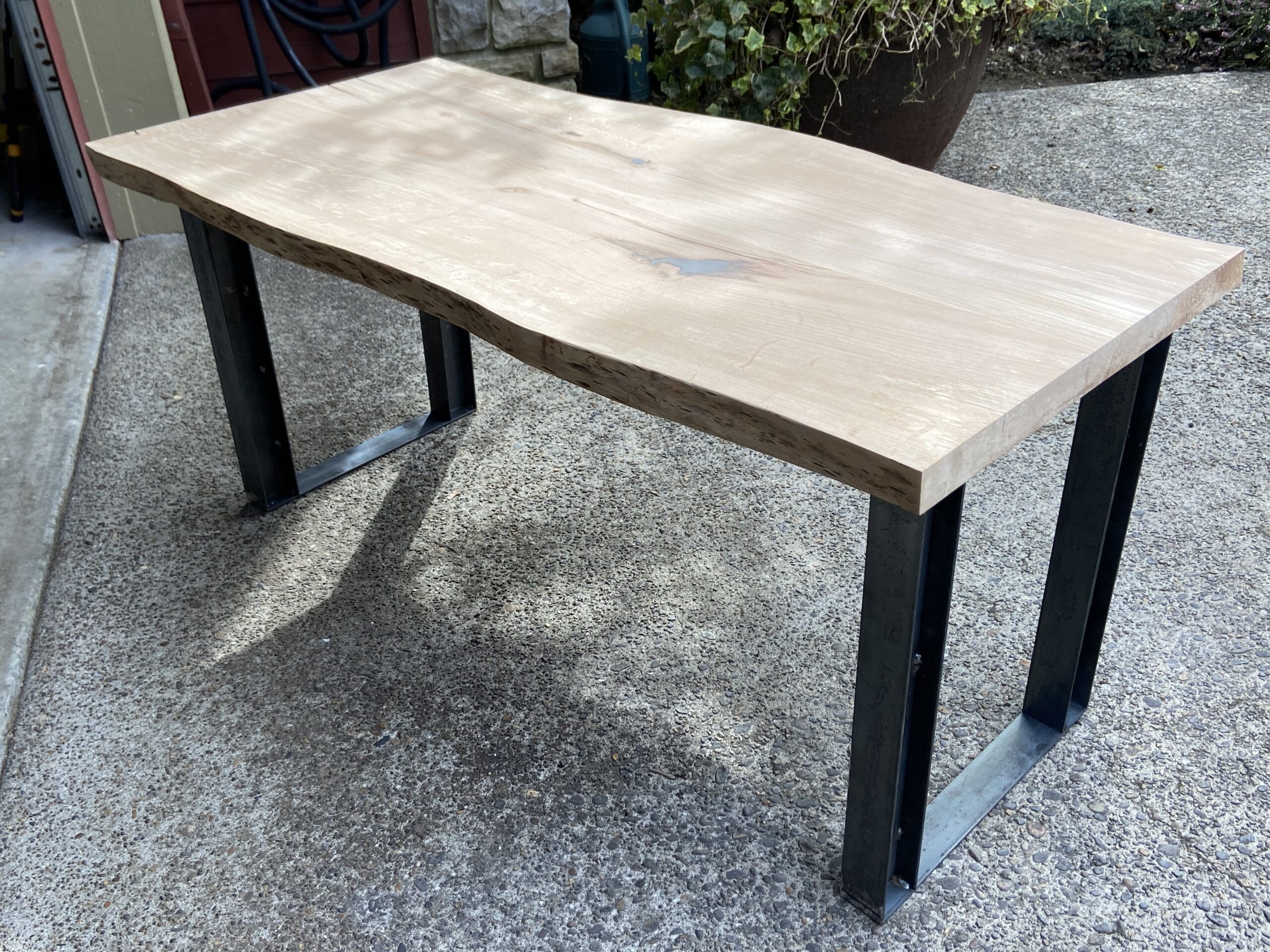 Live Edge Industrial Coffee Table - HummingBear Woodworks